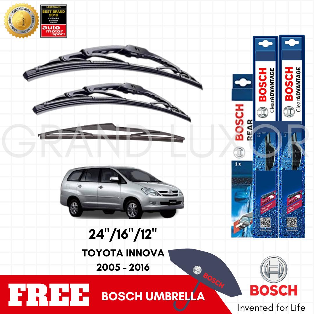 Bosch ADVANTAGE Wiper Blade Bundle for Toyota INNOVA 2005 - 2015 (24 ...