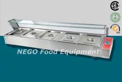 Bain Marie Food Warmer With Glass 5 Basins