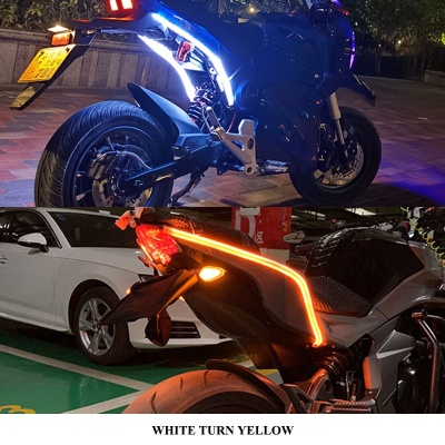2Pcs LED DRL Motorcycle Turn Signal Light Daytime Running Strip Auto ...