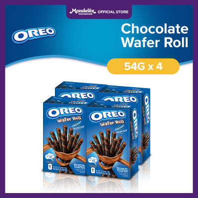Oreo Wafer Roll - Chocolate Flavor 54g Sandwich Cookie Snack with Rich ...