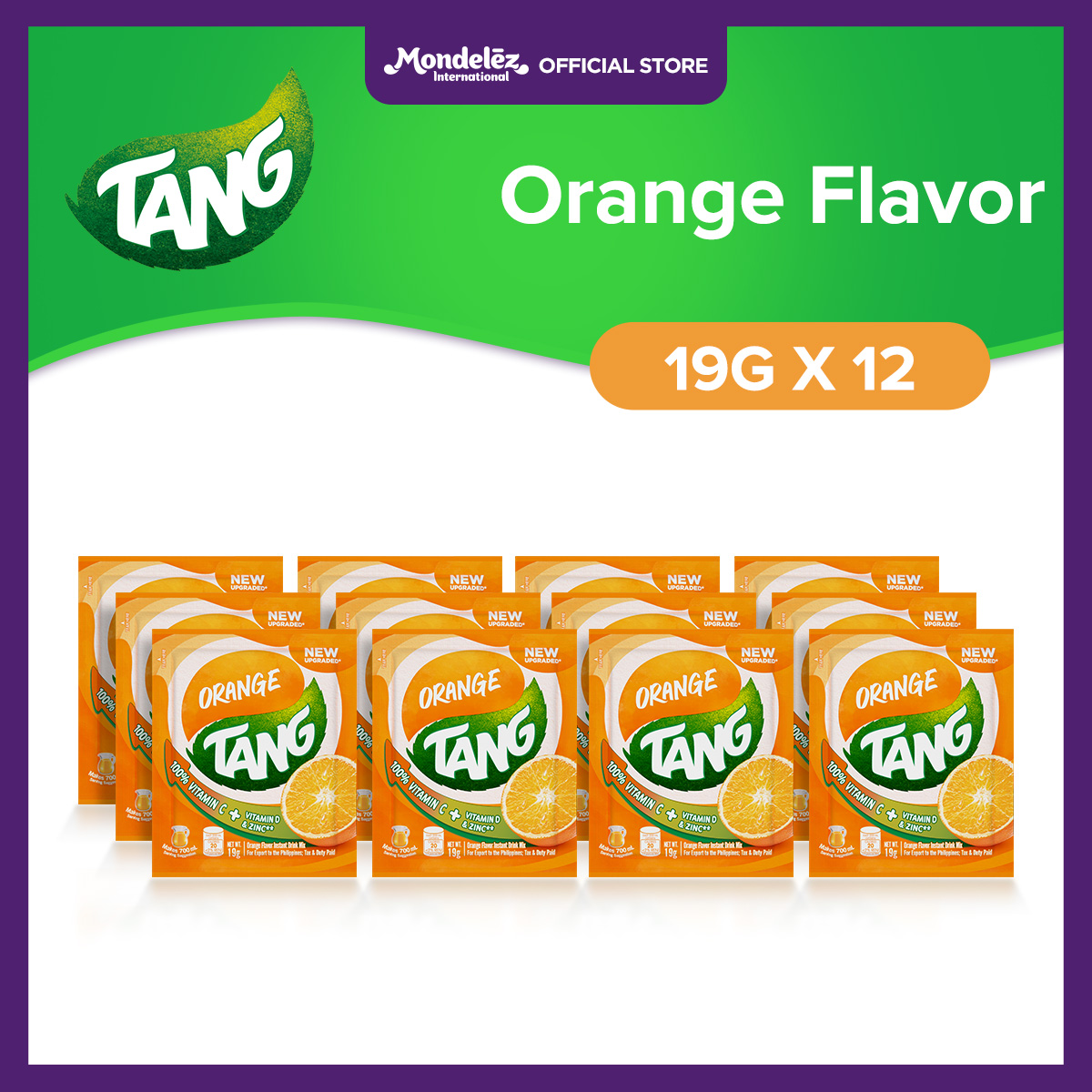 Tang Instant Drink Mix - Orange Flavor 19g with Vitamins and Minerals C ...