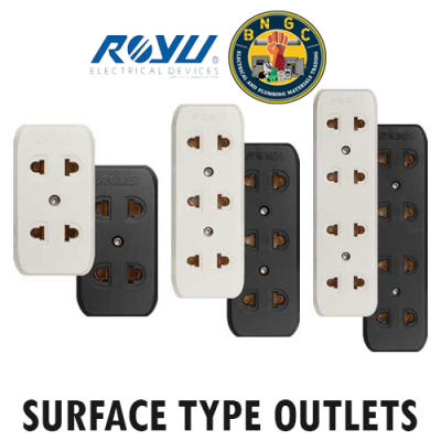 Royu Surface Type Outlets 2/3/4 Gang Universal Outlets