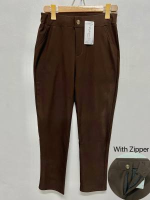 Ginza6 Plus size office formal slacks With Zipper strectchable chubby ...