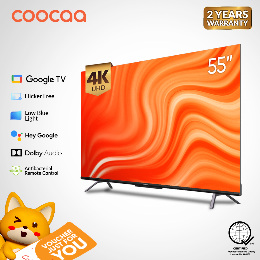 55 Inch ( 55Y72 ) Coocaa - Google TV, Flicker Free & Low bluelight ...