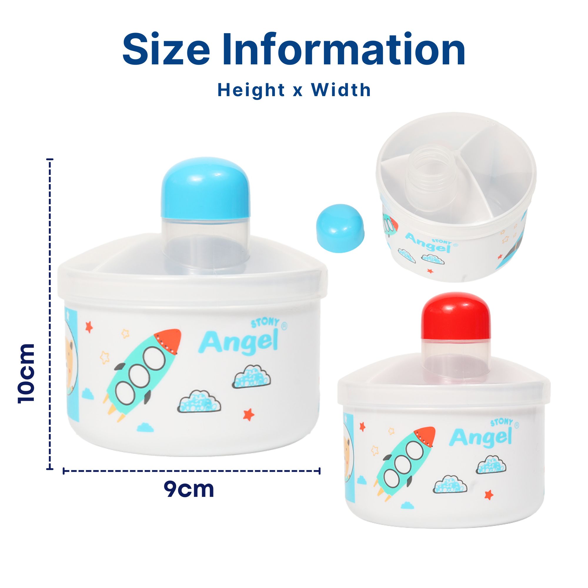 product stony angel revolving milk powder container 3 compartments bpa ...