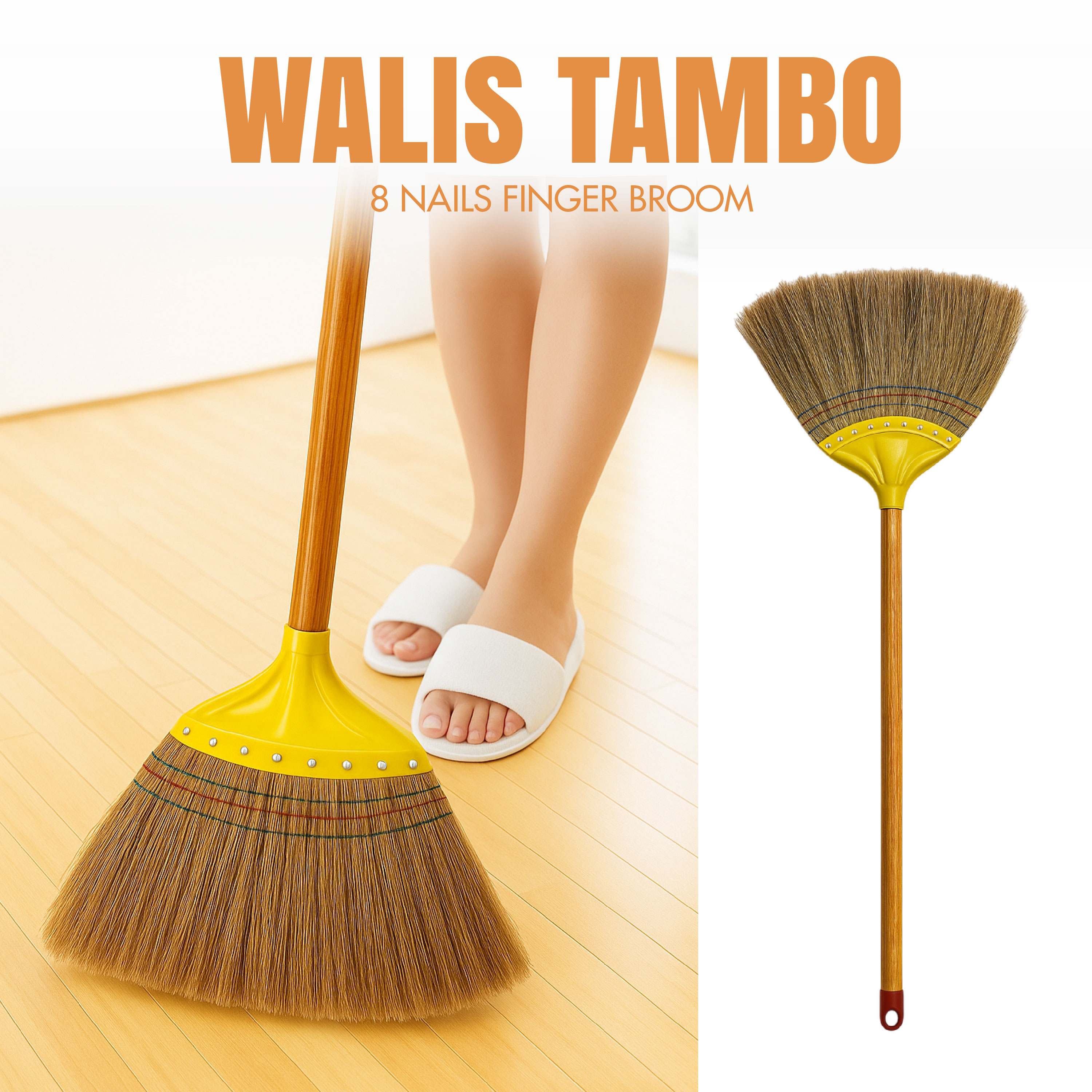 Product WALIS TAMBO 8 NAILS FINGERS BROOM, Detachable Broom Head ...