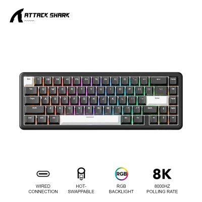 Attack Shark X65 HE 65% Wired 8KHz Rapid Trigger Mechanical Gaming ...