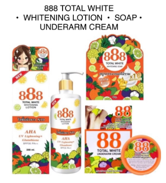 888 Total White Whitening Soap , Lotion , Underarm cream