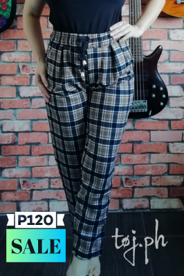 Korean plaid fabric women pants (small-medium up to 33 waistline ) by ...