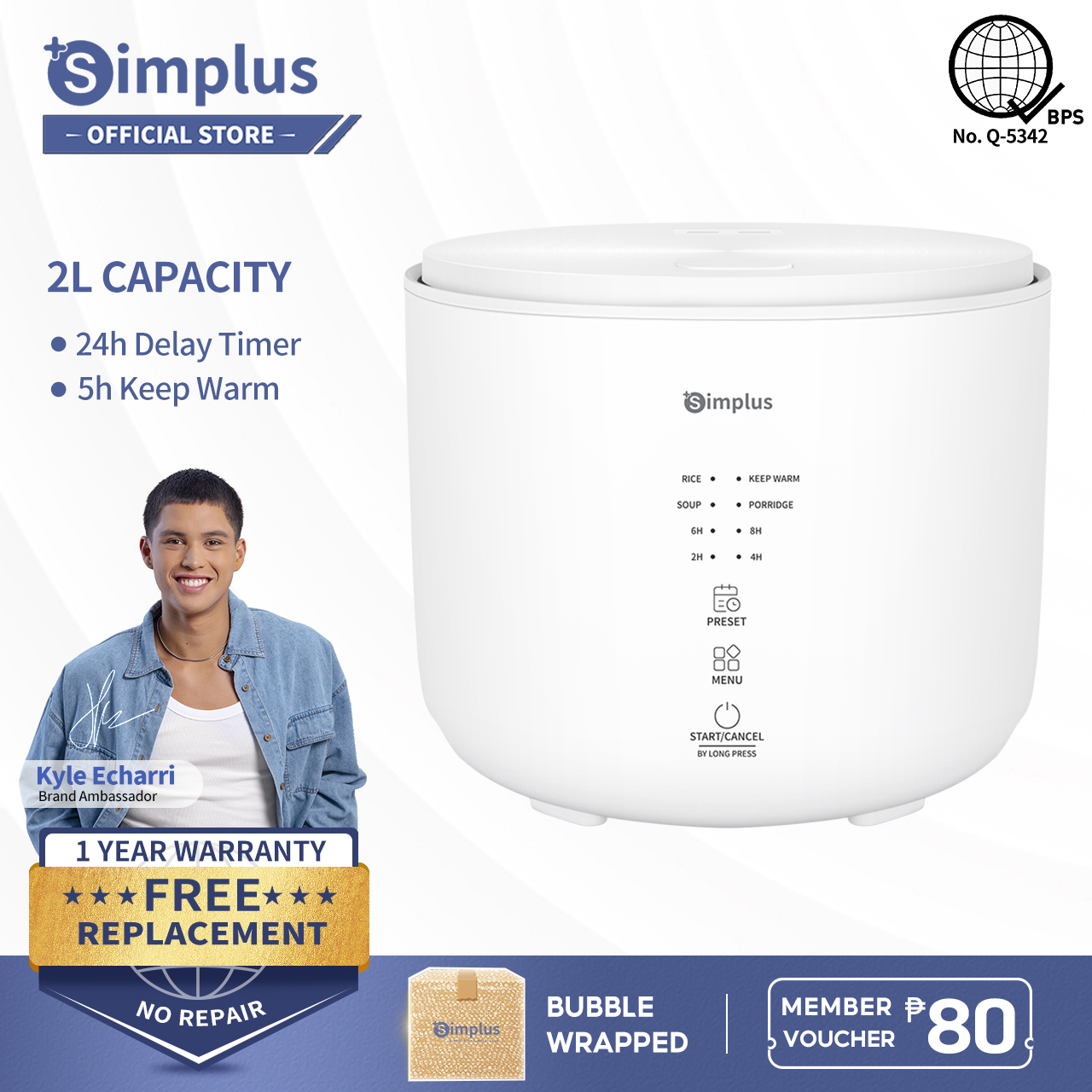 Simplus Low Sugar Electric Rice Cooker Desugar 3L Large Capacity with 24hrs Preset Timer Smart ...
