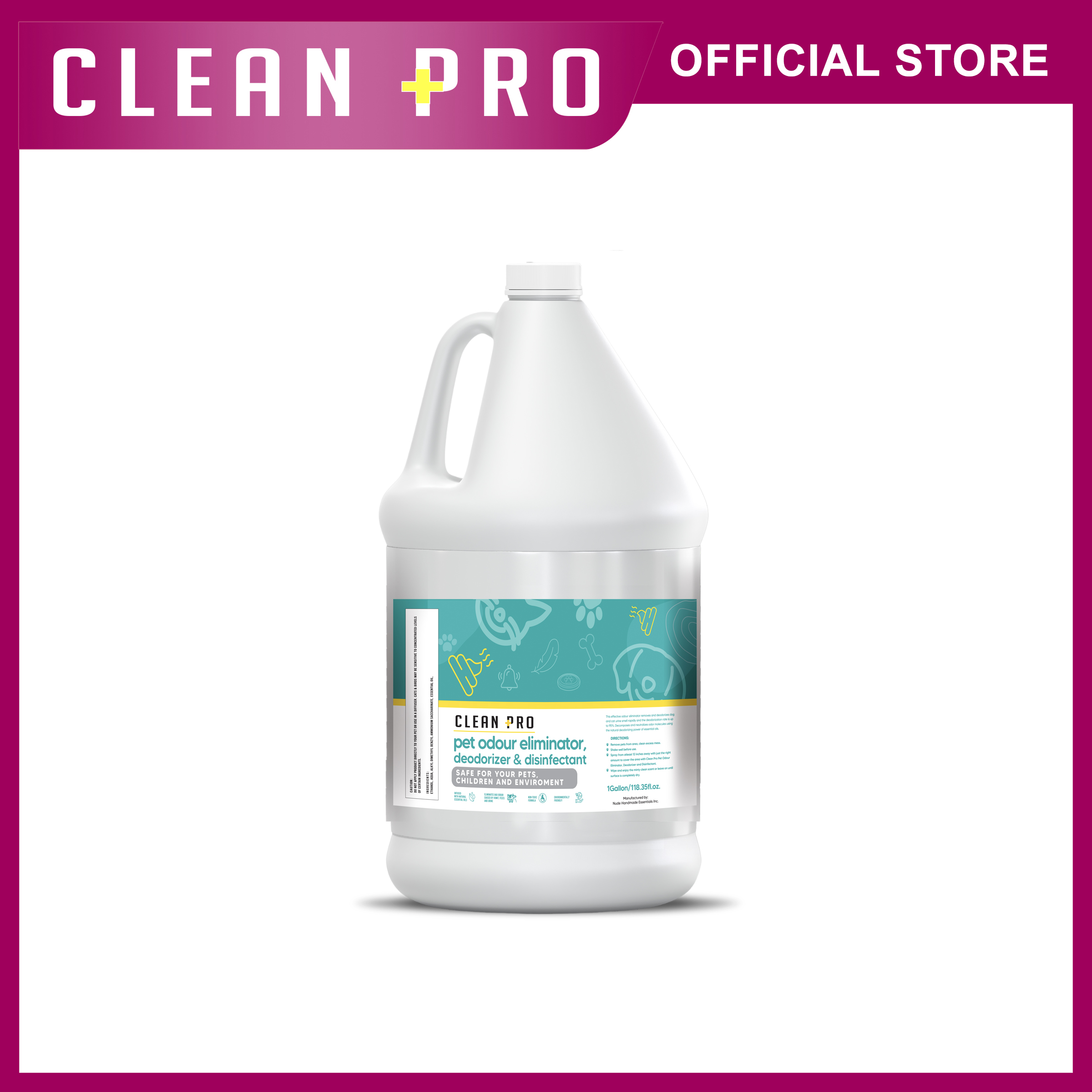 Clean Pro Pet Odor Eliminator, Deodorizer & Disinfectant Gallon