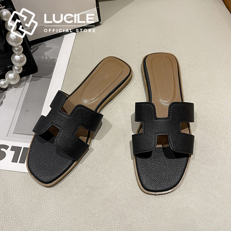 Lucile 666-6 Casual Flats Slip-on Leather Sandals High quality Women ...