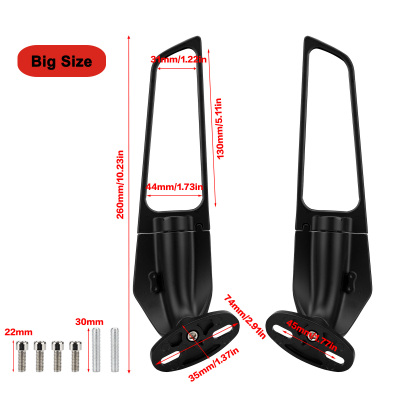 Winglet Side Mirror Universal Winglet Alloy Ninga Stealth Mirror ...